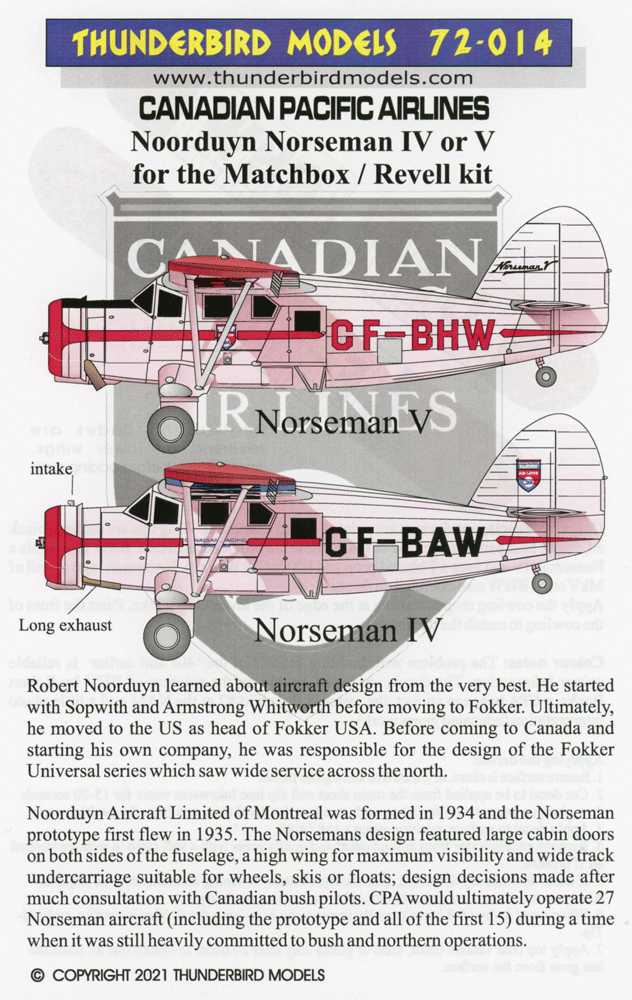 Canadian Pacific Airlines Norseman 72