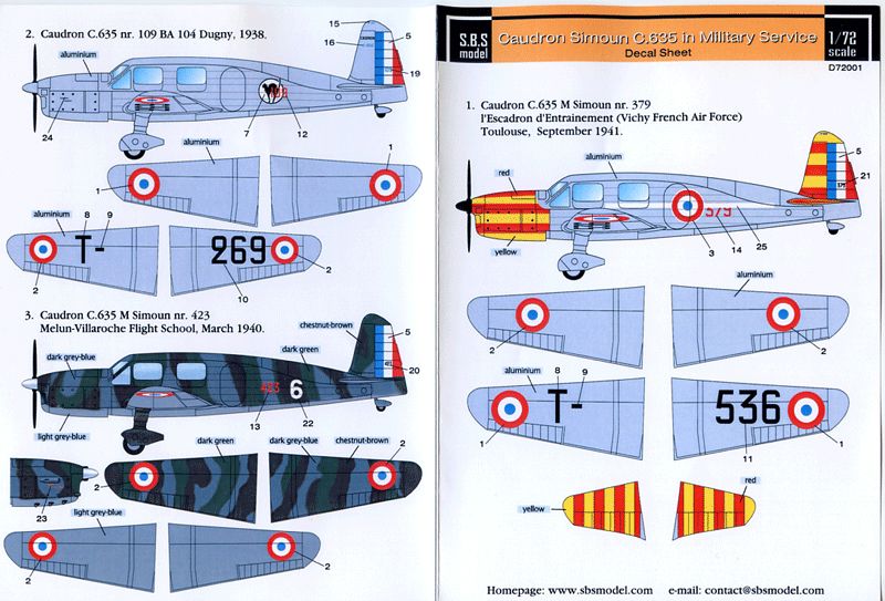Caudron Simoun D 635 in Military Service 72