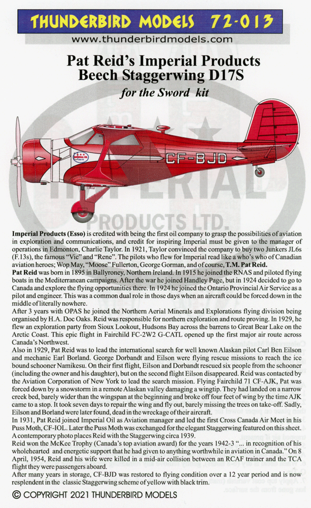 Imperial Products Beech Staggerwing 72