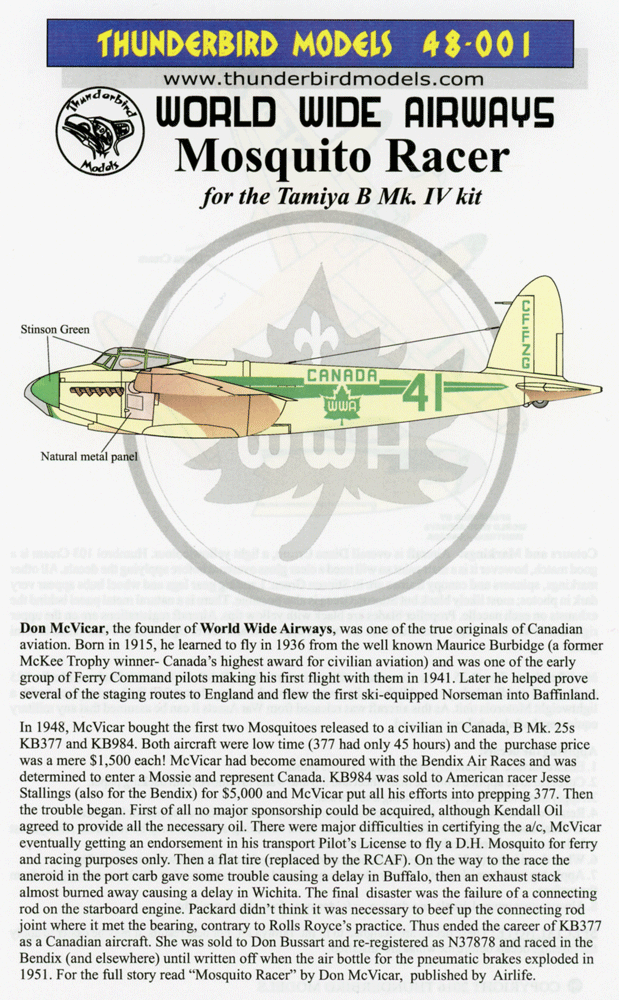 World Wide Airways Mosquito 48