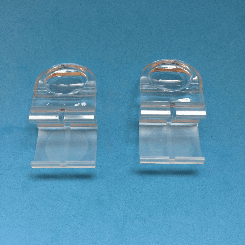 CLEAR BLIND FINGER TAB CLIP ON HANDLES 1 X PAIR