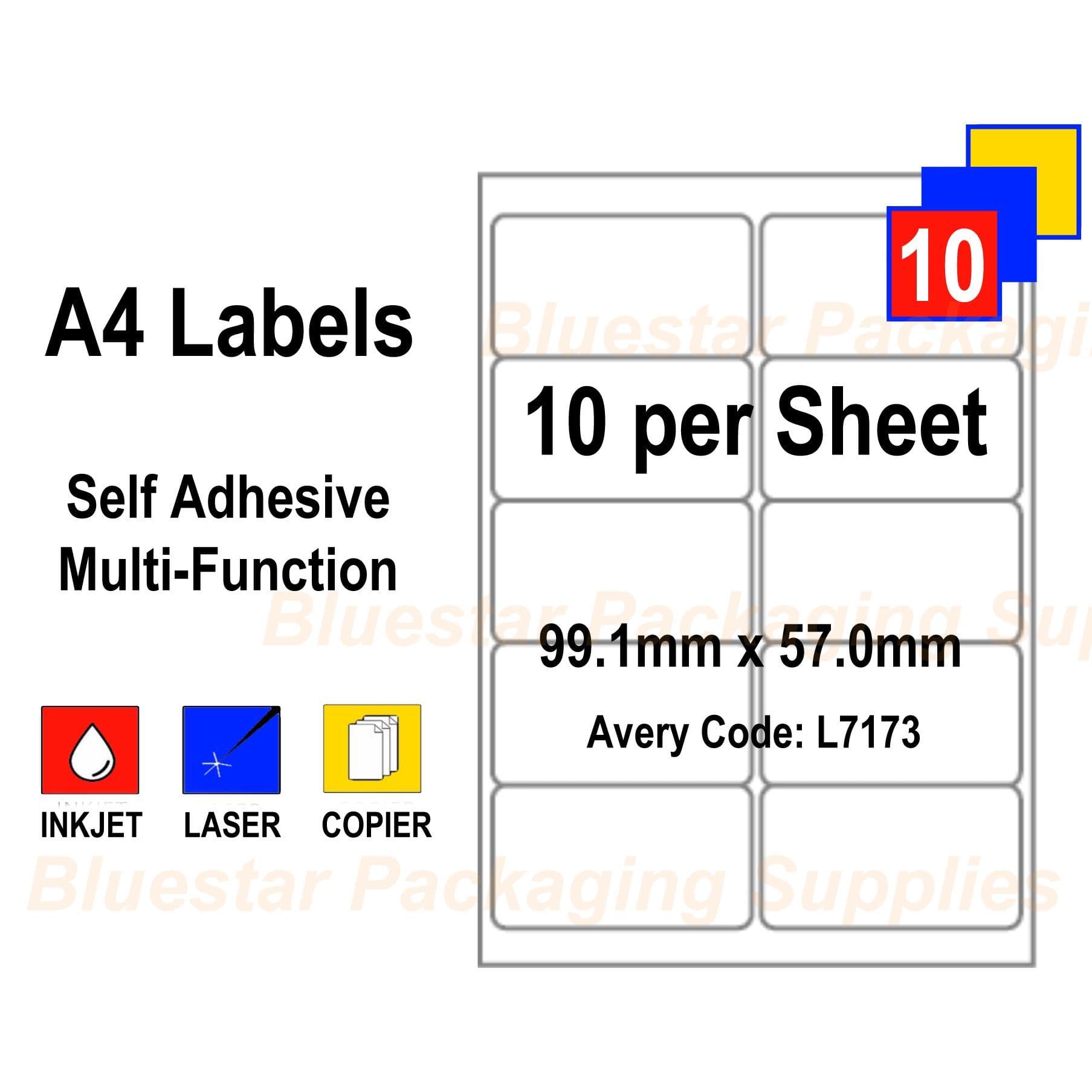 Address Labels White Self Adhesive A4 | Bluestar Packaging Supplies