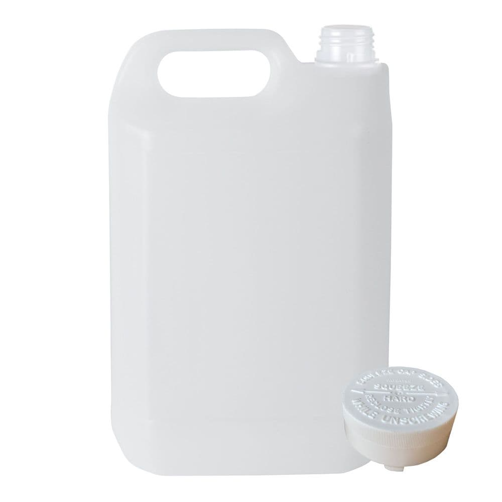 5 Litre Plastic Jerry Can With Squeeze Lock Child Resistant Cap