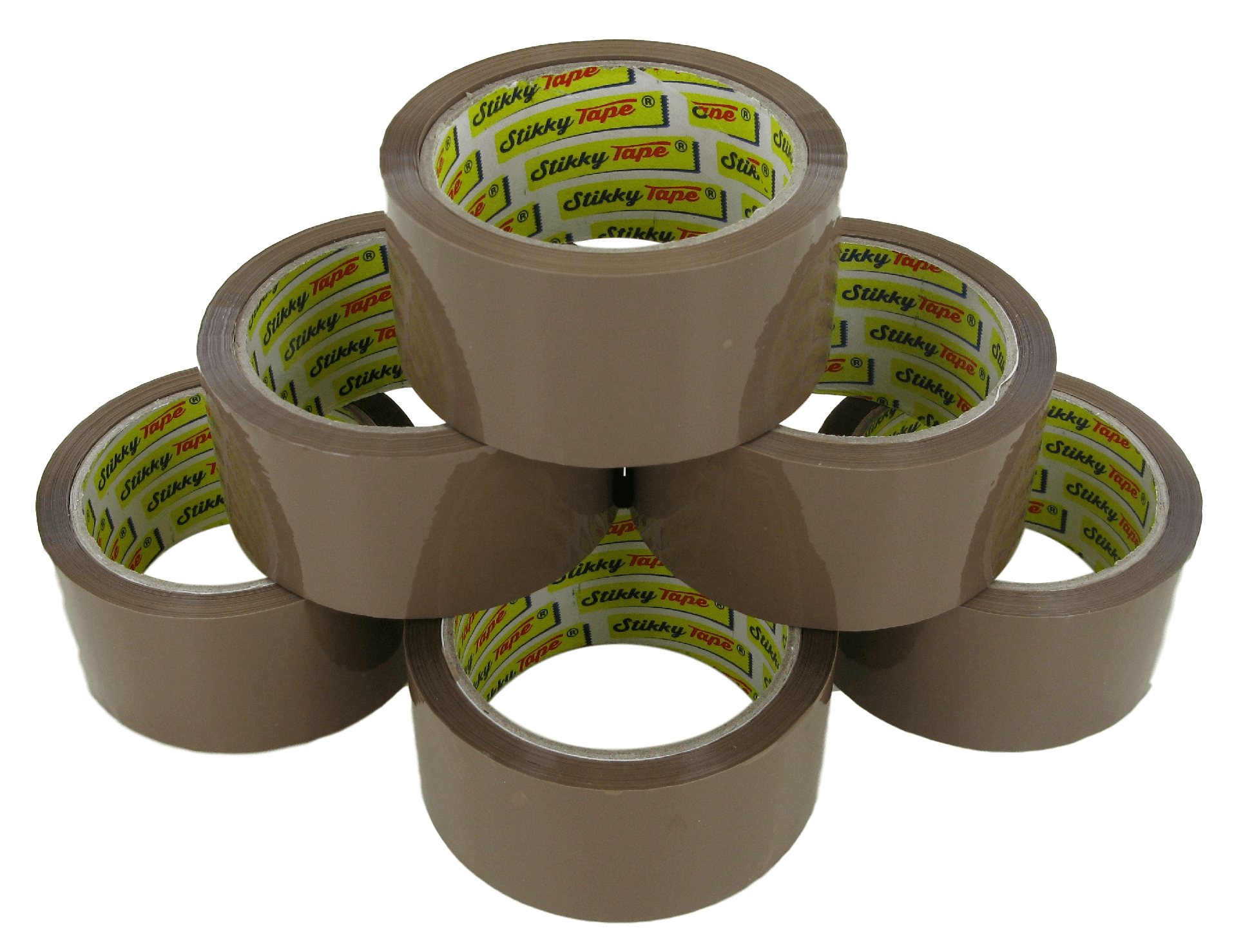 Stikky Branded Brown Packing Tape 48mm x 66m - Pack of 6