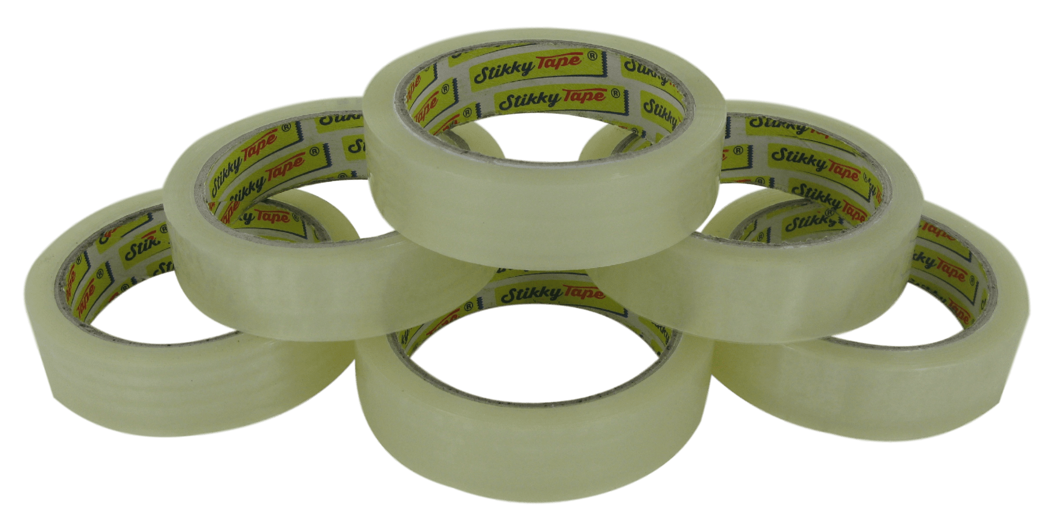 Stikky Branded Clear Tape 24mm x 66m - Pack of 6