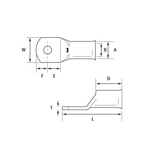 50mm Copper tube terminals