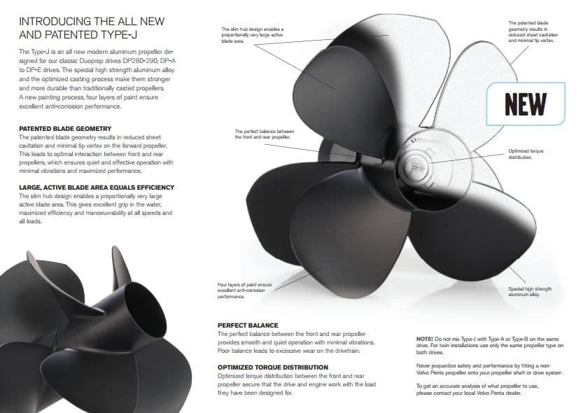 Genuine Volvo Penta Duoprop New Type J Rear Propellers