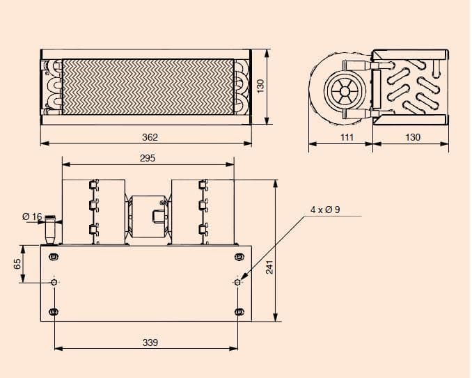 Heater matrix 4 outlet 3 speed fan blower