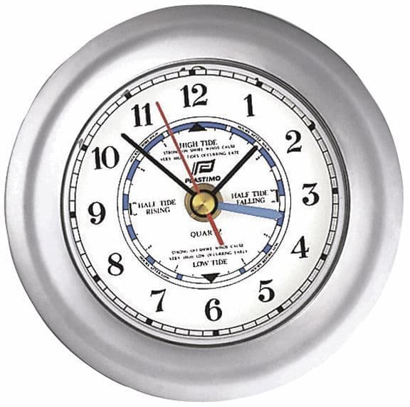 Plastimo Tide Clock Matt Chrome 4 inch