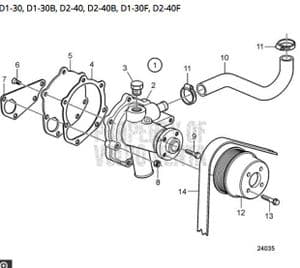 Volvo Penta Circulation Fresh Water Pump 21192325