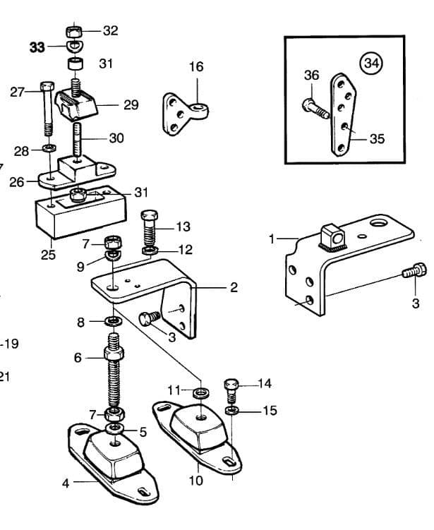 Volvo Penta Engine Mount Hexagon Screw 963580 for Saildrive applications