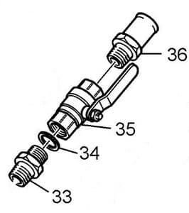 Volvo Penta Saildrive Seacock ball valve Bronze DZR stainless