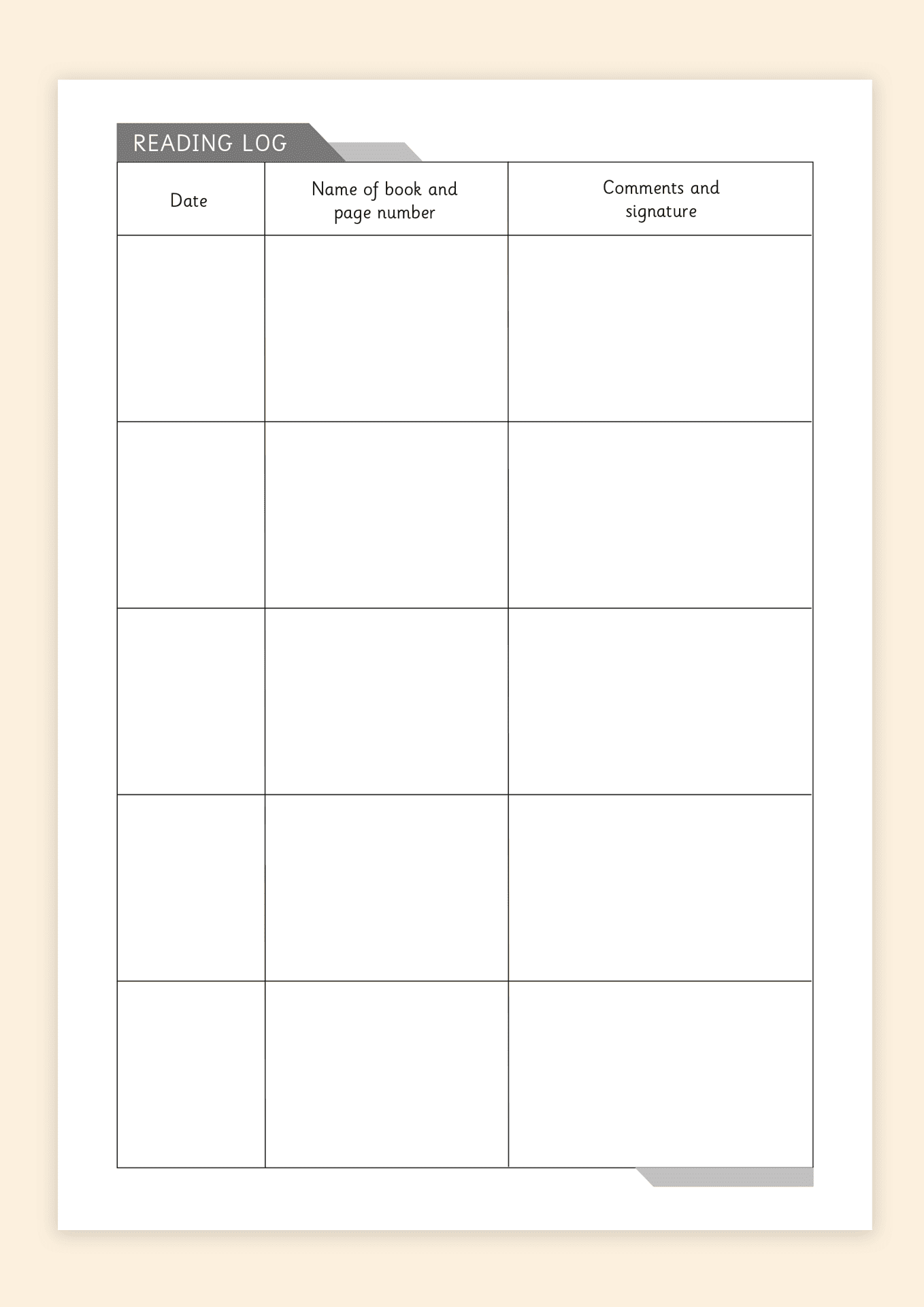 Primary School Reading Record Standard Nature RRS08