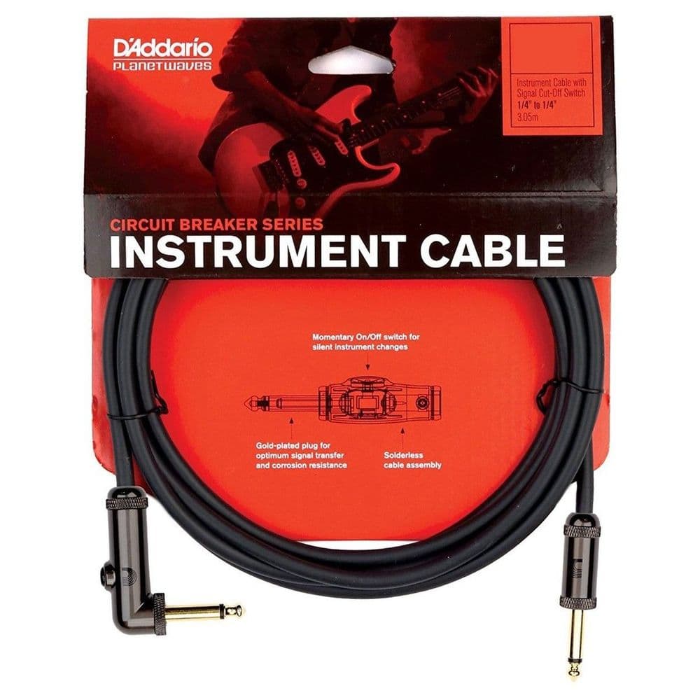 D Addario 1/4" 10ft Circuit Breaker Instrument Cable PW-AGRA-10