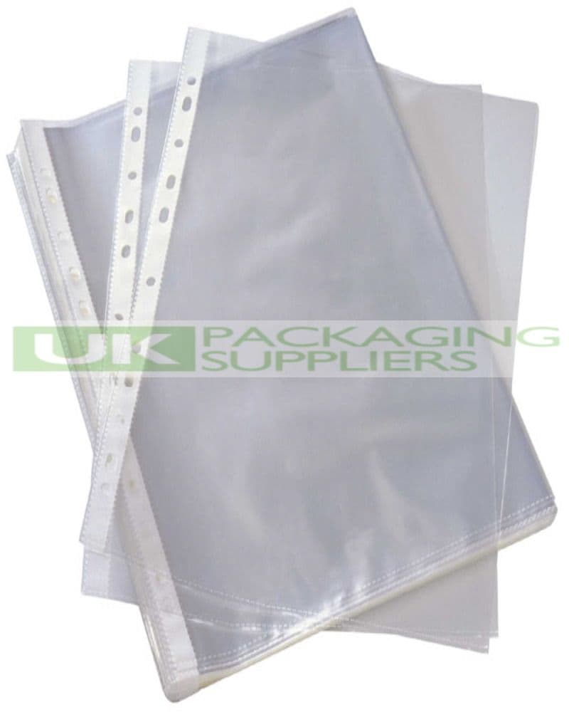 500 x CLEAR PLASTIC A4 SIZE DOCUMENT WALLETS SLEEVES POCKETS FILING