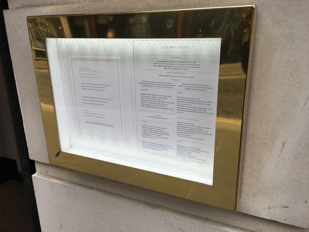 BATTERY OPERATED LED ILLUMINATED MENU CASE