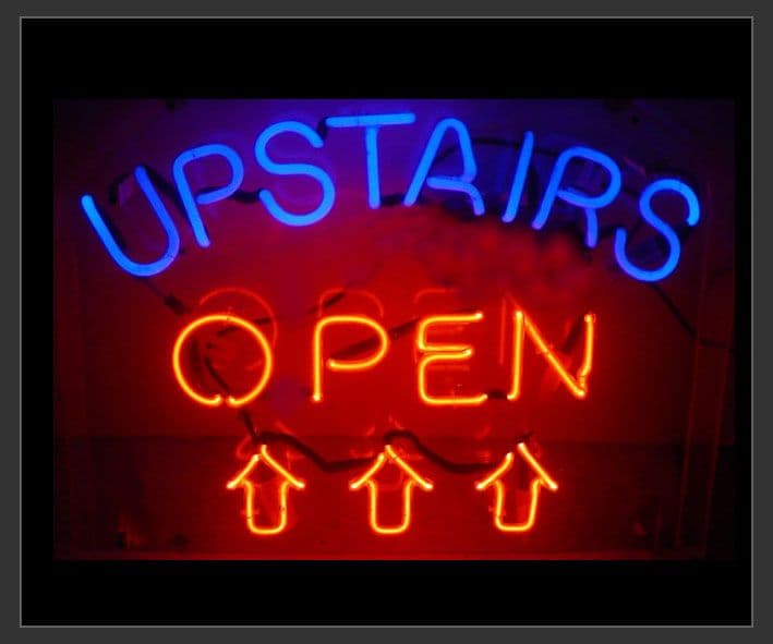 Upstairs Open Neon Sign NEON6