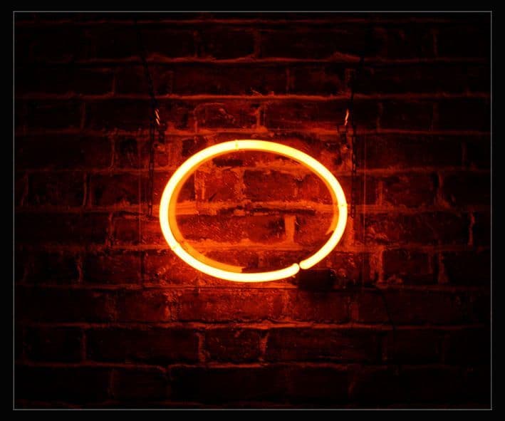 "O" Neon Sign