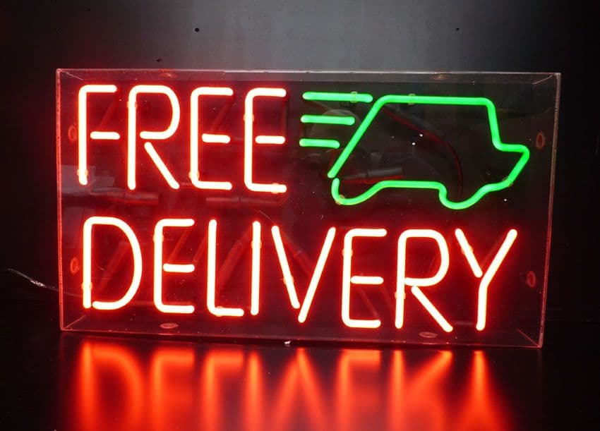 Free Delivery Neon Sign