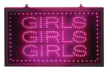 Girls Girls Girls Pink LED Sign