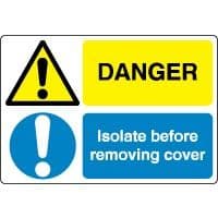 Multiple safety sign - Isolate Before 019