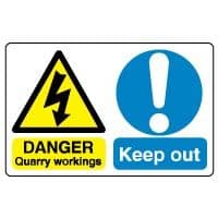 Multiple safety sign - Quarry Workings 035