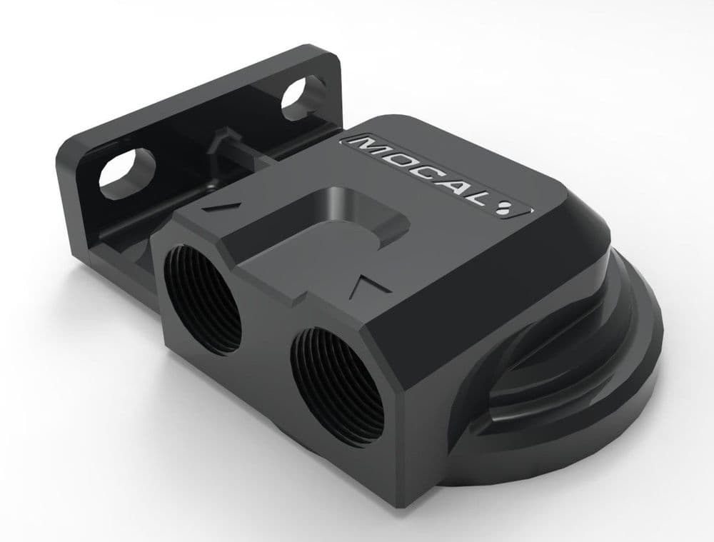 Mocal High Flow Billet Remote Filter Head - Ports on Left - RFH3AB