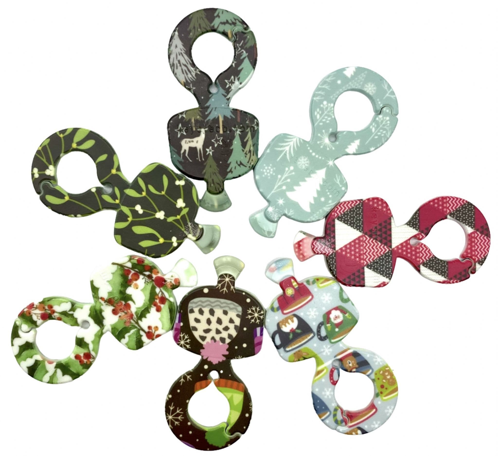 Keysie 4-Pack patented keyring opener, and clip-on trolly-token ...