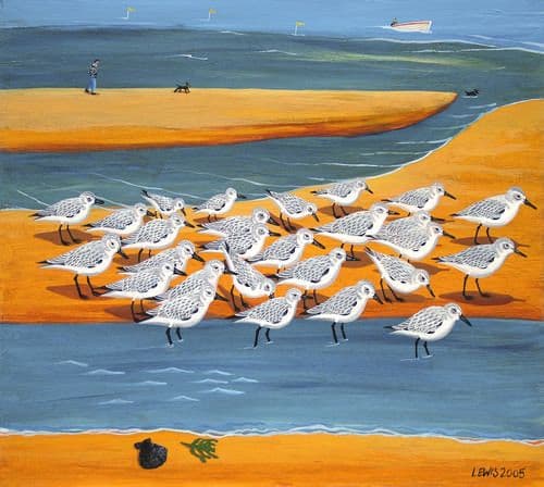 Bird Art Prints by Brian Lewis Sanderlings