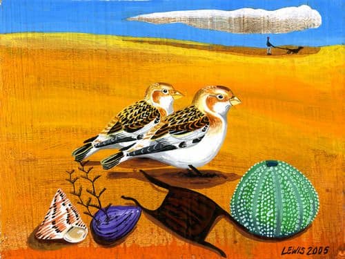 Bird Art Prints by Brian Lewis Snow Buntings