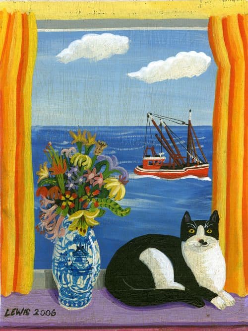 Cat Art Prints by Brian Lewis Ship Ahoy II
