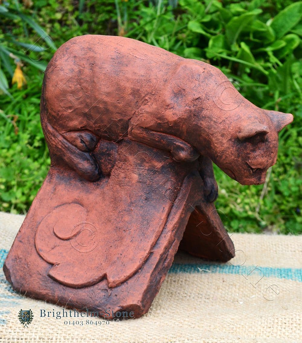 Cat roof finial angled ridge tile