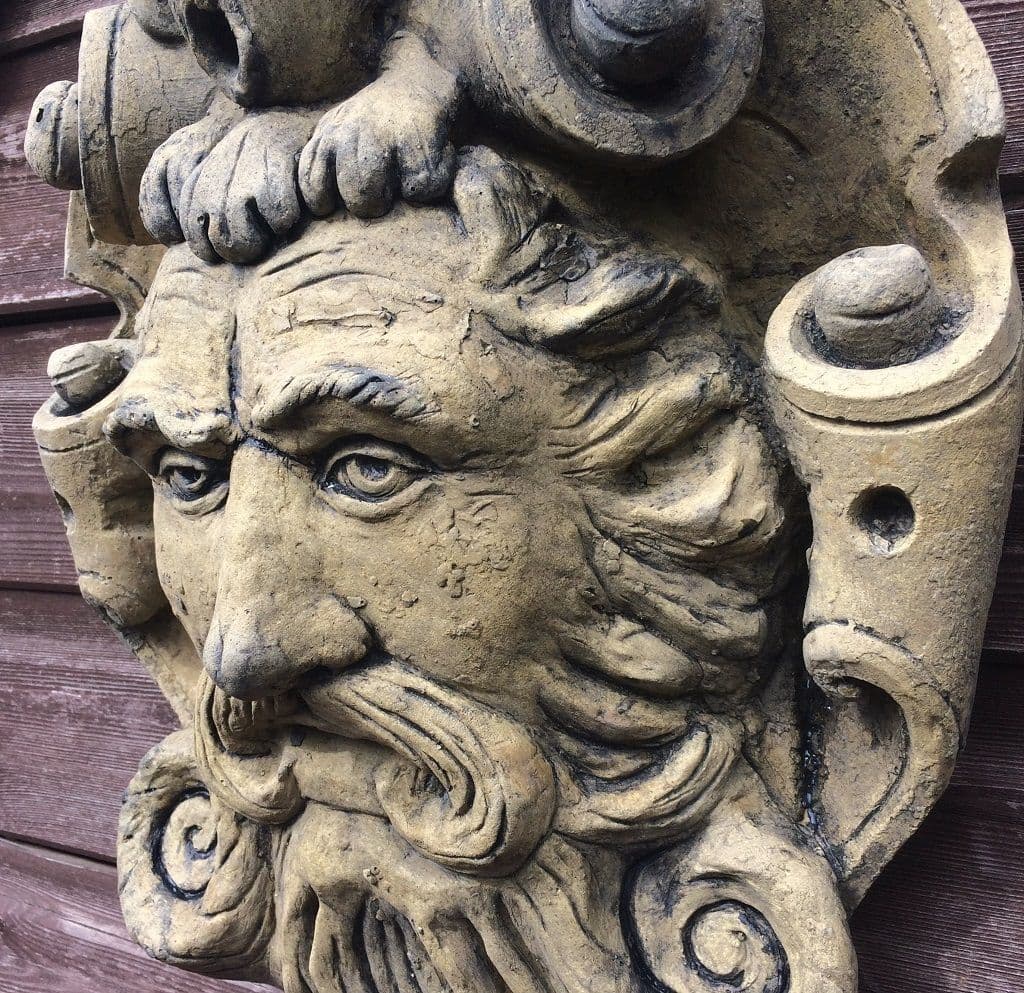 Decorative stone wall plaque face mask neo-classical style Mascaron Jules
