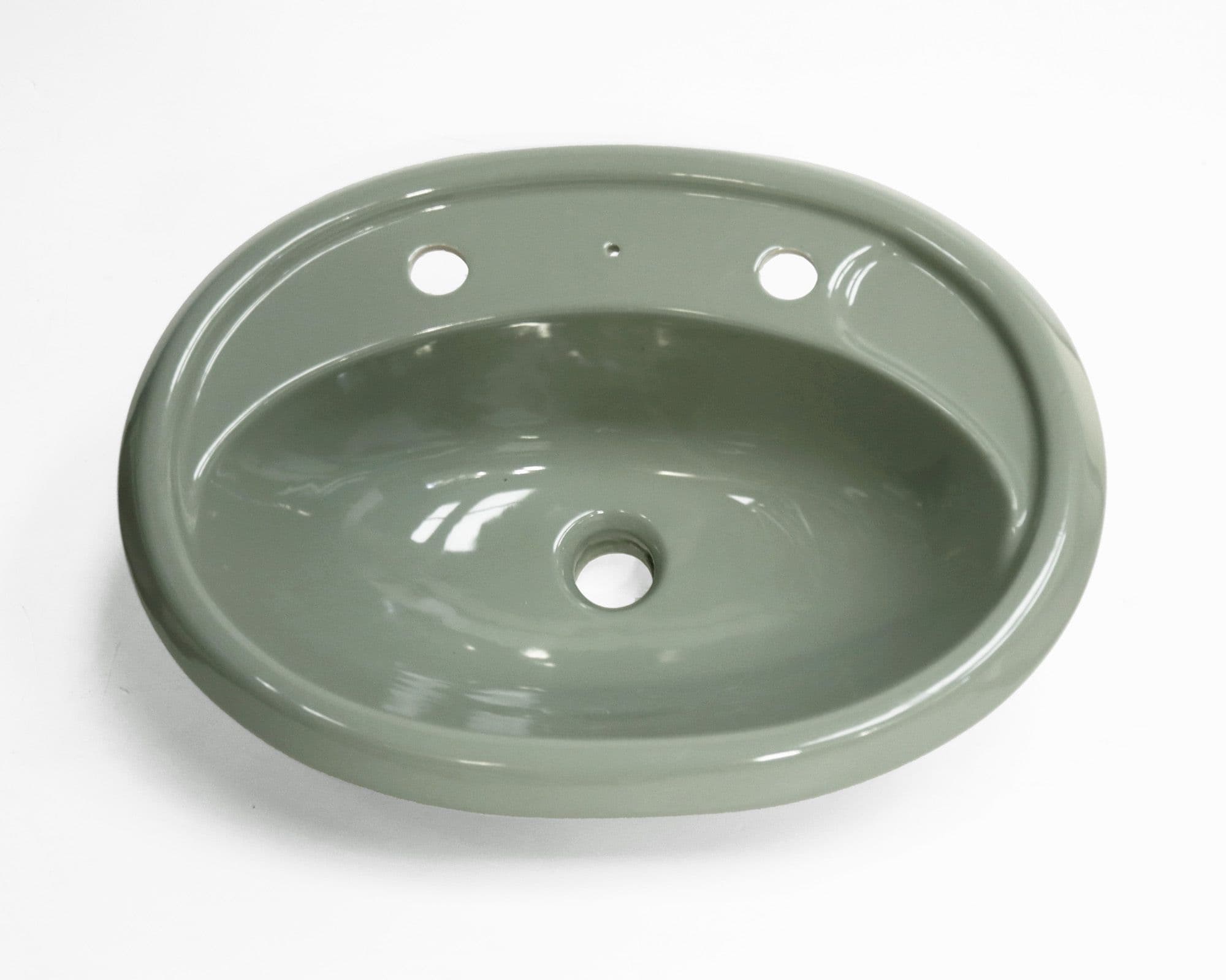 Wild Sage Oval Inset Vanity Basin / Sink 2TH