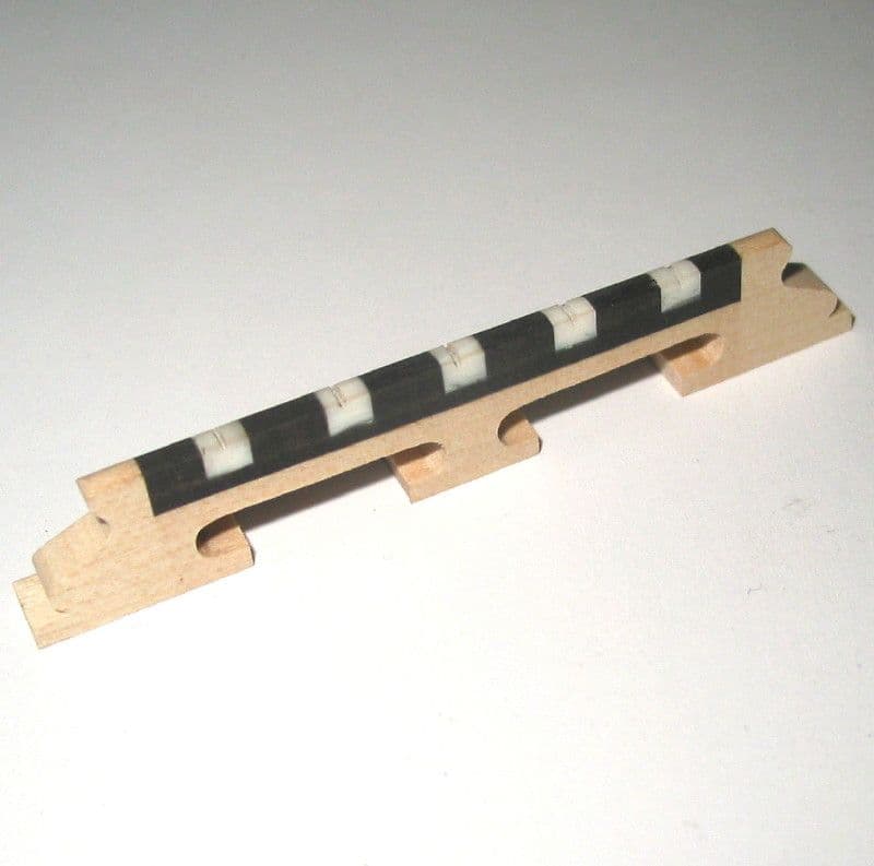 Banjos Bridge - 5 string 3 feet Galalith Ebony Maple 1/2" 5/8"| Brown ...