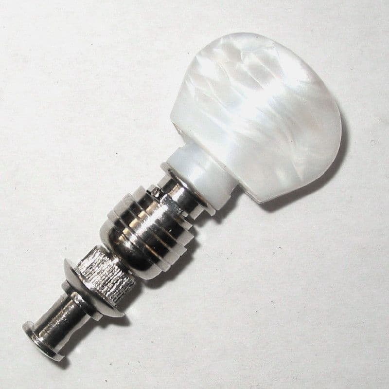 Banjo Friction Tuner Pegs-set 4 nickel plated, white pearloid button ...