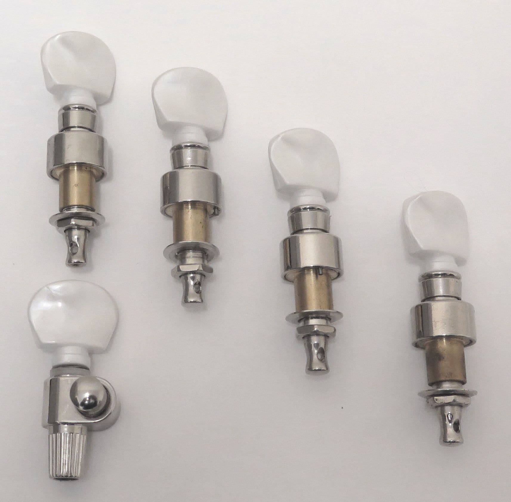Economic Banjo Tuner Set-5 geared pegs, chrome or nickel plated ...