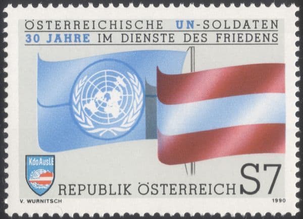 Austria 1990 UN/ Austrian Armed Forces/ Military/ Soldiers/ Army/ Flags ...