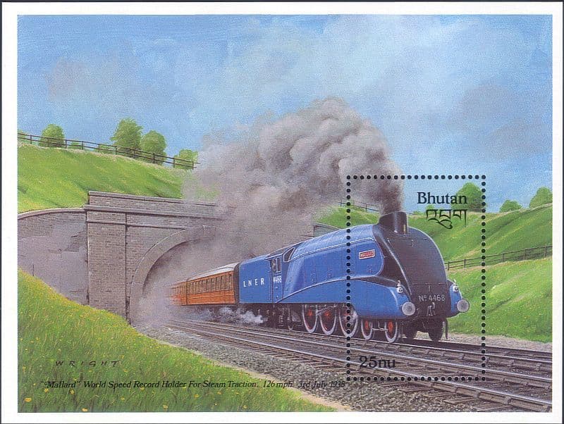 Bhutan 1988 Trains/ Steam Engine/ Locomotives/ Mallard/ Transport 1v m ...