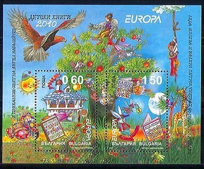 Bulgaria 2010 Europa / Animation / Birds / Books m / s n30848