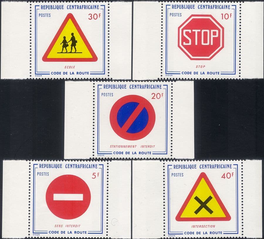 Central African Republic 1975 Traffic Signs/ Road Safety/ Transport ...