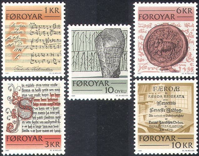 Faroe Islands/Faroes 1981 Writing/ Language/ Rune Stone/ Music/ Musical ...