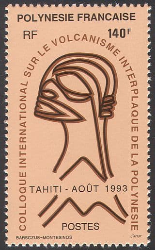 French Polynesia 1993 Volcanoes/ Pele/ Goddess/ Volcano/ Animated/ Art ...