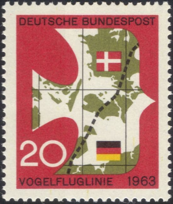 Germany 1963 Bird-flight Line/ Railway/ Rail/ Transport/ Birds/ Trains ...