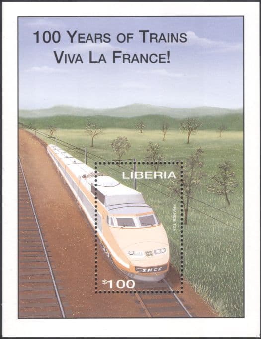 Liberia 2003 Trains/ Rail/ Railways/ Locomotives/ TGV/ Transport 1v m/s ...
