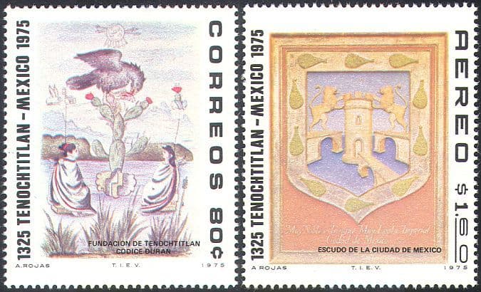 Mexico 1975 Eagle/ Cactus/ Coat-of-Arms/ Building/ Lions/ Birds/ Cacti ...