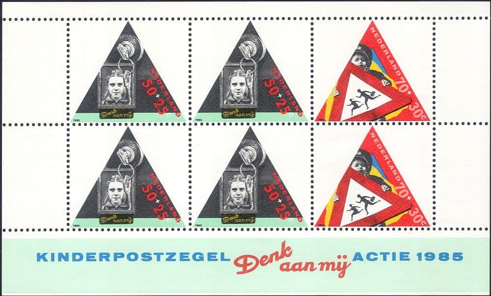 Netherlands 1985 Child Welfare/ Road Safety/ Traffic Signs/ Triangle 6v ...