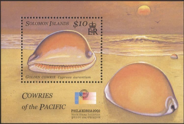 Solomons/ Solomon Islands 2002 Golden Cowrie/ Sea Shells/ Marine ...