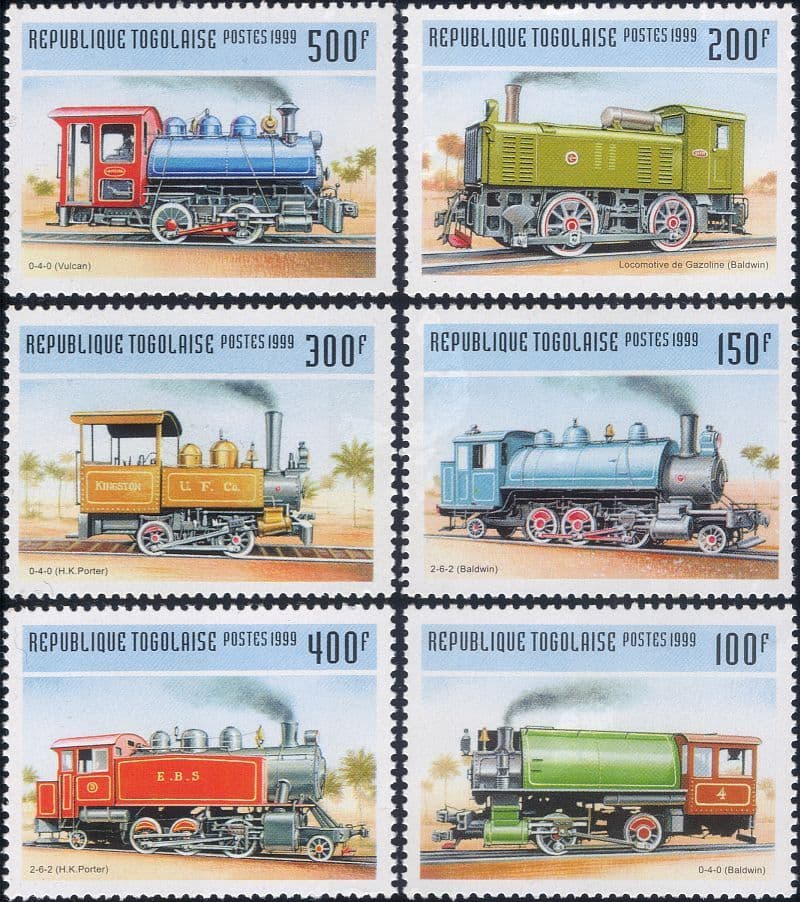 Togo 1999 Trains/ Railways/ Rail/ Steam Engines/ Diesel Locomotives ...