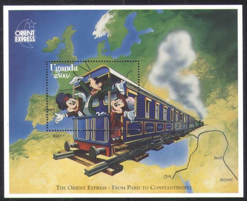 Uganda 1996 Disney/ Trains/ Orient Express / Railways/ Rail/ Mickey ...